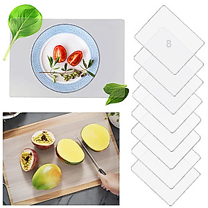 Transparent Light White PP Placemats Heat Insulation mat Outdoor Cutting Boards mat. 18 x 12 Inches for Cooking Prep, Traveling, Camping, BBQs Or Kitchen,8 Pieces.