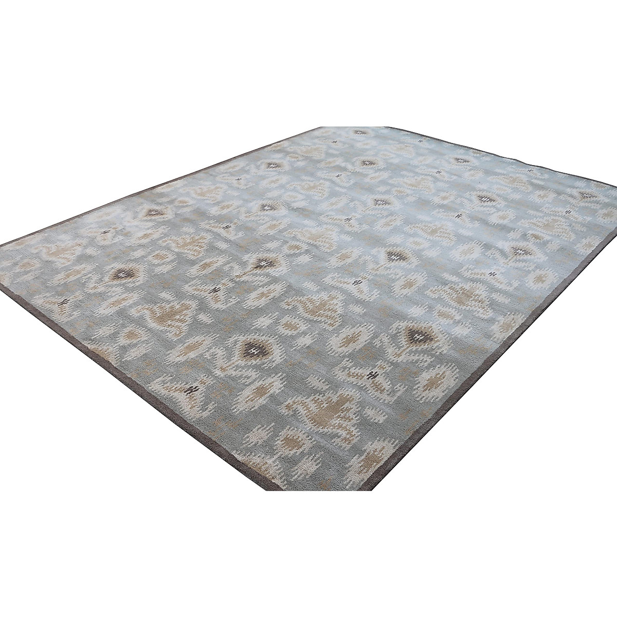 Wallard Design Marchesa Gray Traditional Oriental Style Handmade 100% Wool Rugs & Carpets (9x12)