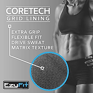 MONTAVI EzyFit Waist Trimmer Premium Exercise Workout Ab Belt for Women & Men Adjustable Stomach Trainer & Back Support, Black Blue Trim Fits 24-42"