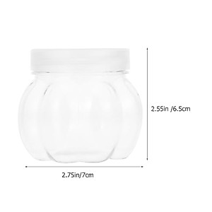 Mini Halloween Candy Jar Plastic Halloween Candy Jars with Lids 20PCS Pumpkin Shaped Clear Cookie Jar Container Storage Jars for Coffee Bean Nut Spices Canister Party Sweet