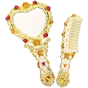 Beavorty 1 Set Pocket Comb Portable Mirror Portable Vanity Mirror Handheld Mirror Comb Folding Makeup Mirror Antique Comb Brush Travel Outdoor Mirror Retro Hand Mirror Vintage Mini Mirror