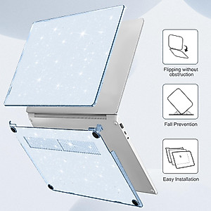 mpmpssss Case for 13.5 Inch Microsoft Surface Laptop 5/4/3 with Metal Keyboard, Model 1951/1868 - Protective Slim Snap On Hard Shell Cover, Baby Blue