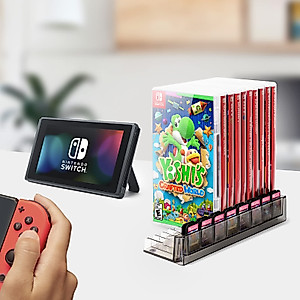Switch Game Cases/Cards Holder for Table, Nargos Desk Cabinet Game Storage Organizer Stand (16 Cases, 16 Cards)