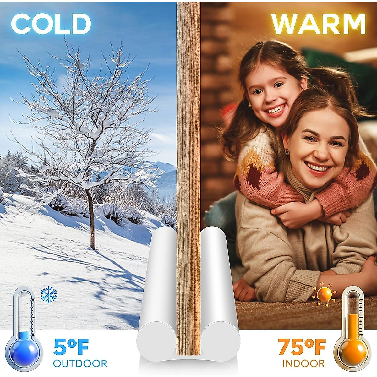 MAXTID Under Door Draft Stopper - Seal Gap 36' Adjustable | Weather Stripping Noise Blocker