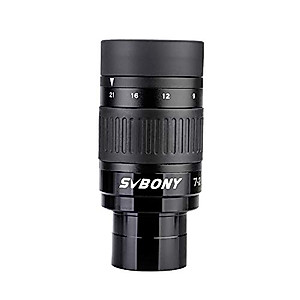 SVBONY SV135 Telescope Eyepiece Zoom 7 to 21mm 1.25 Inch Zoom Eyepiece Fully Multi Coated 6 Element 4 Group Zoom Lens Telescope Accessory for Astronomic Telescopes