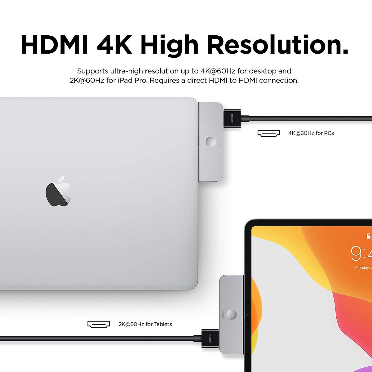 elago Aluminum Type-C Pocket Pro Hub Adapter for iPad/iPad Pro/Other USB-C Devices [4K HDMI, USB-C PD Charging, 3.5mm Audio Jack, SD and Micro SD Slot] (Silver)