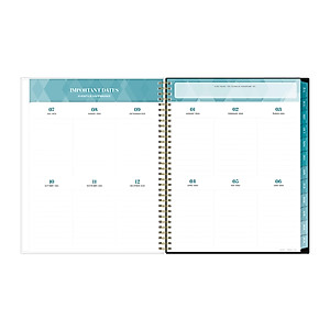 2023-2024 Blue Sky™ Inkwell Press Windblown CYO Horizontal Flex Weekly/Monthly Academic Planning Calendar, 8-1/2" x 11", Charcoal, July 2023 to June 2024, 142397