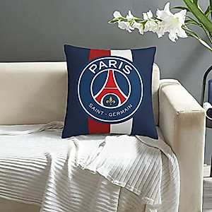 xfeiqzu Paris Saint Germain Throw Pillow Covers Square Decorative Pillowcase Cushion Case for Bedroom Living Room Couch Sofa Bed 18x18 Inch
