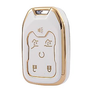Guibuhuse TPU Protector Key Fob Cover Fit for 2015-2020 GMC Yukon/Yukon XL Chevy Suburban Tahoe (HYQ1AA)