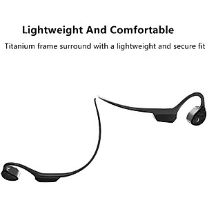 Bone Conduction Headphones Bluetooth 5.0,Wireless Open Ear Headphones with Built-in Mic,Sweatproof Sports Headset for Running and Workouts (Black-Gray)