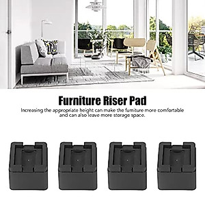 Wnvivi 4 Sets Furniture Risers, Sofa Risers Square Rubber Anti Skid Bed Raisers Blocks Bed Frame Risers Supports forTable Sofa Couch Desk
