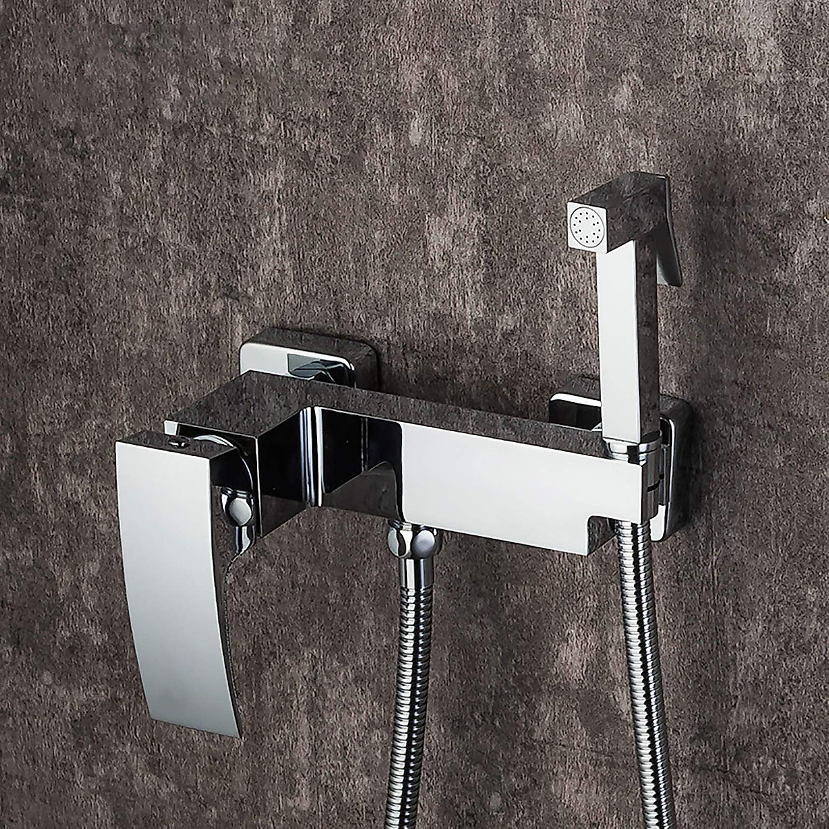 Chrome Handheld Bidet Sprayer for Toilet, Brass Hot and Cold Water Bathroom Cloth Diaper Sprayer Set Wall Mounted Toilet Bidet Sprayer Kit for Personal Hygiene