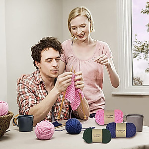 Bristlegrass Light Blue Chenille Yarn Yarn Original 100% Pom-Poms Milk Cotton Hand Knitting, Yarn Fine-Sport Velvet Yarn for Crocheting(1.76Oz,115 Yds)