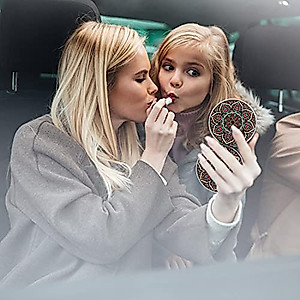 Beaufy Magnifying Compact Mirror Folding Portable,Round Small Handheld Travel Makeup Purse Mirror Pocket Mirror with 1x/2x Magnification Dual Sided - Gift for Women Girls Lady Men - 6 Pack