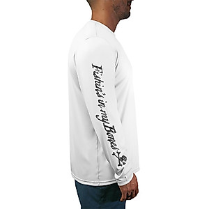 Rattlin Jack Men's Long Sleeve Fishing Shirt UV Protection SkullLogo XL Grey-Wht