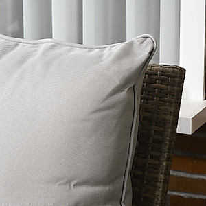 Outsunny 4 Piece Wicker Patio Furniture Set with 2 Rocking Chairs, Loveseat Sofa, Outdoor PE Rattan Conversation Set with Cushions, Aluminum Table for Porch, Poolside, Light Gray