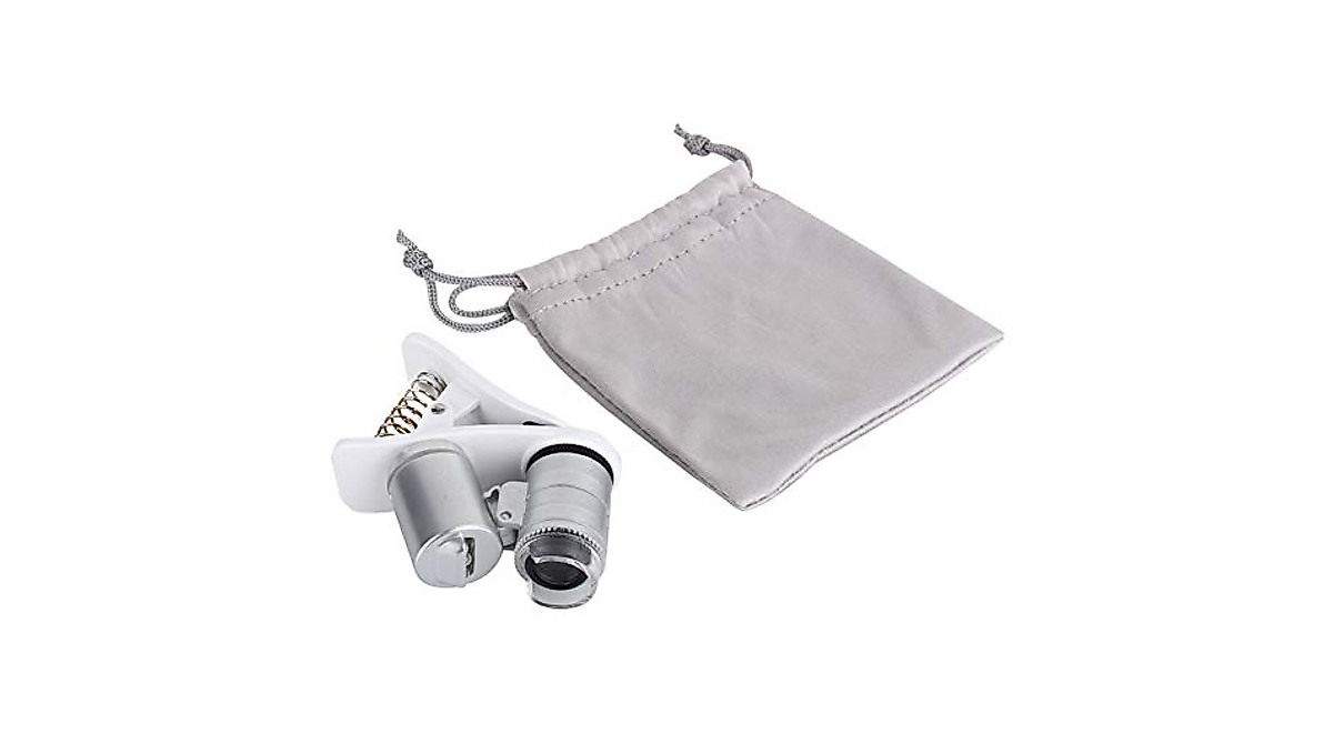 60X Smartphone Magnifier with LED & UV Banknote Detection