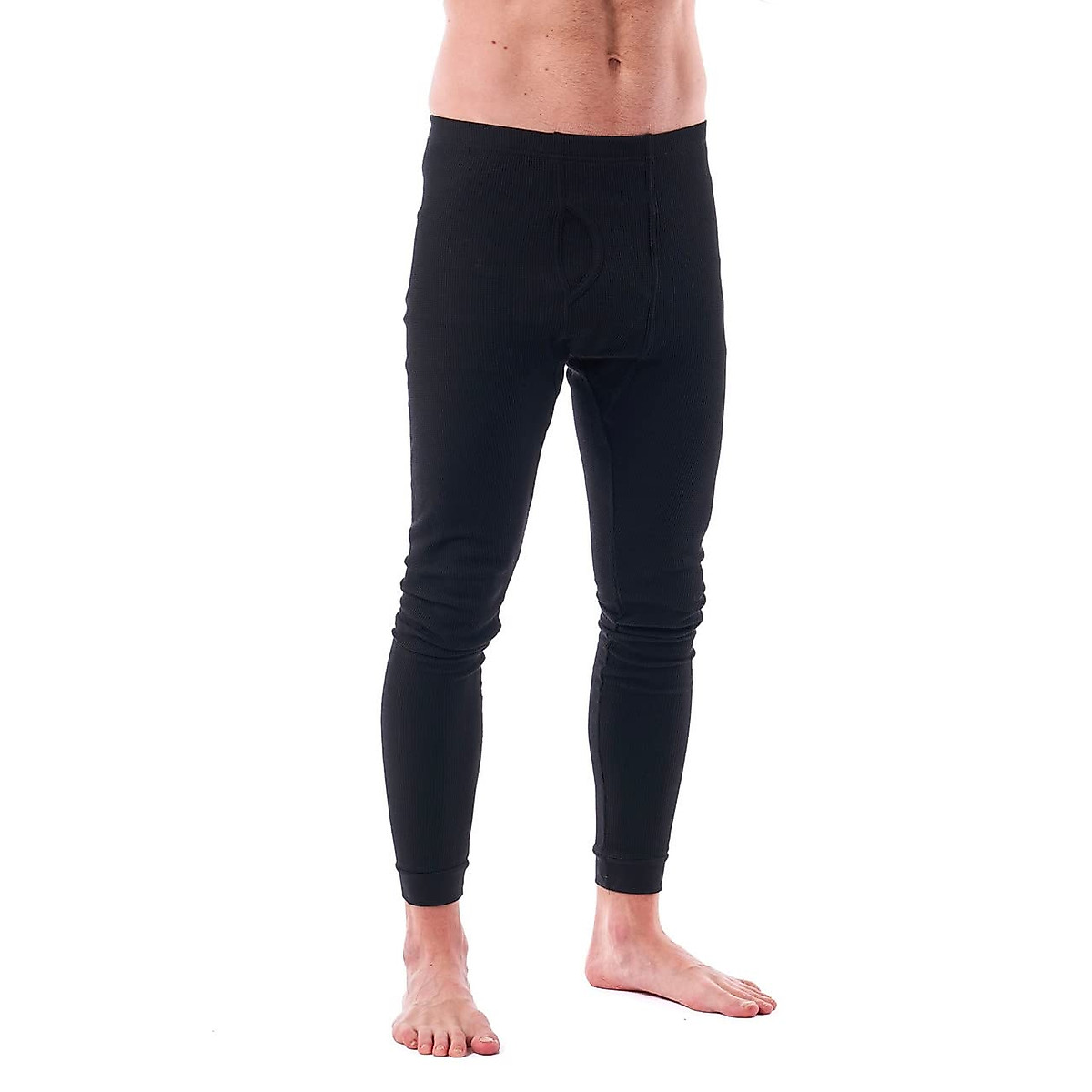 Nautica Men's Base Layer 2 Pair Waffle Thermal Underwear 2-Pack Thermal Pant Set (Black, X-Large)