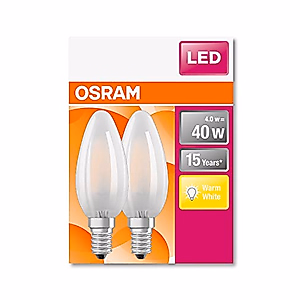 OSRAM LED lamp / Base: E14 / Warm White / 2700 K / 4 W / Replacement for 40 W Incandescent Bulb / Frosted / LED Retrofit Classic B [Energy Efficiency Class A++] / Pack of 10
