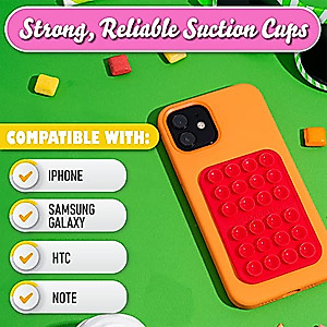 || OCTOBUDDY || Silicone Suction Phone Case Adhesive Mount || (iPhone and Android Cellphone case Compatible, Hands-Free Mobile Accessory Holder for Selfies and Videos) Fidget Toy (Chalk Pink)