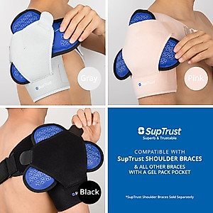 Gel Ice Pack for Injuries Reusable: Cold/Hot Pack for Neck, Shoulder, Knee, Hot Cold Therapy for Rotator Cuff Injuries, Bursitis, and Swelling, Shoulder Ice Pack Wrap, Ice Pack for Shoulder Brace