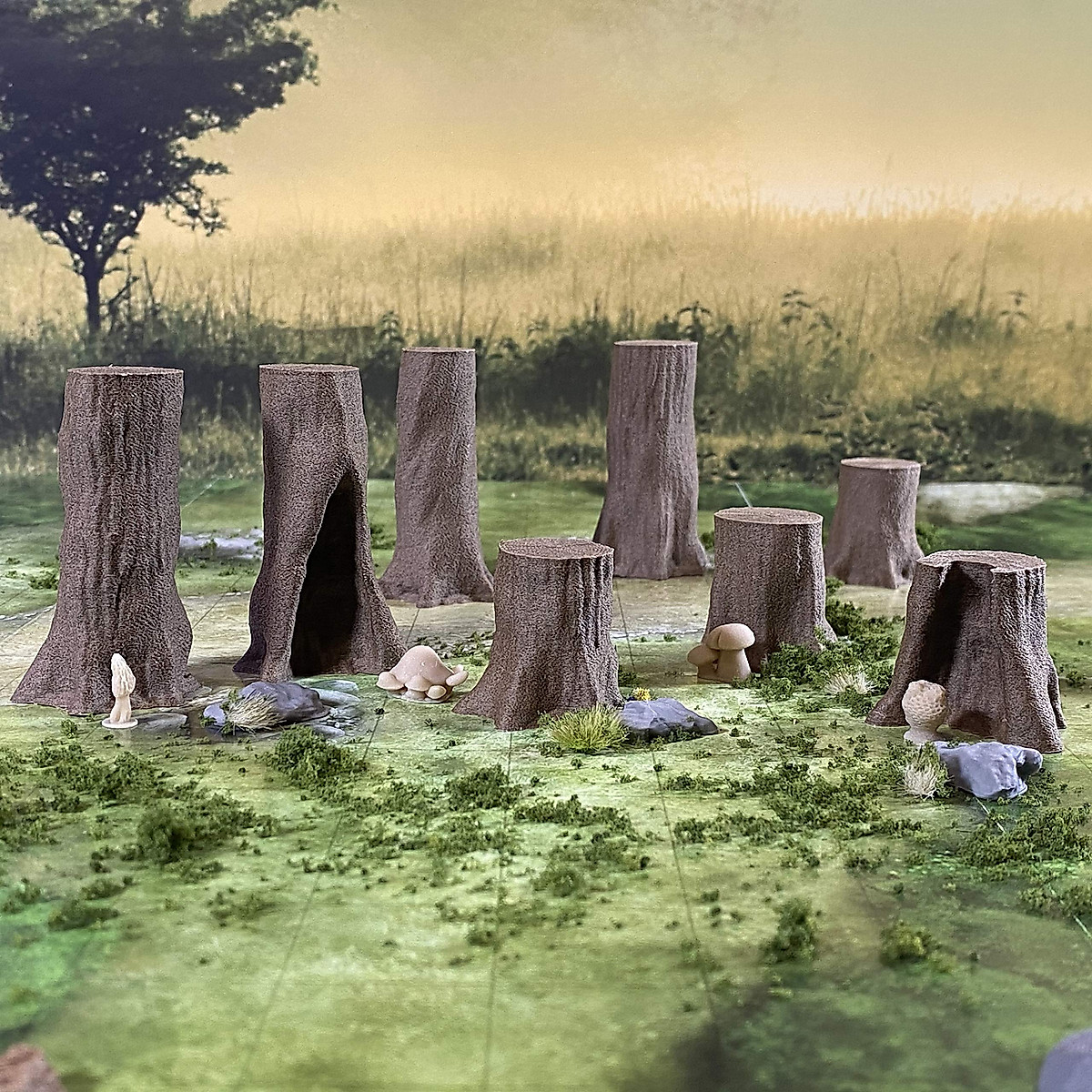 Extruded Gaming Chestnut Trees Set 2