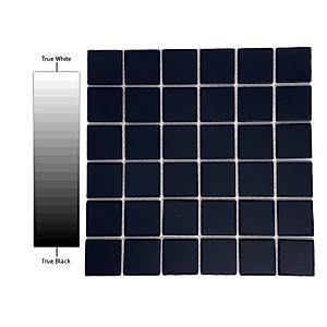 Tenedos Porcelain Premium Quality 2x2 Square Matte Mosaic Floor Wall Tile for Bathroom Shower, Kitchen Backsplash, Accent Decor on 12x12 Sheet (1 Sheet) (Black)