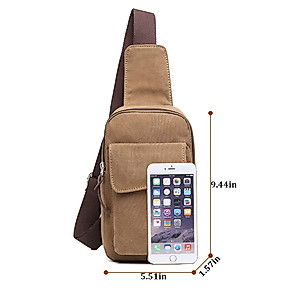 Wxnow Sling Bag Man Purse Small Backpack Shoulder Crossbody Bags Travel Bag Mini Chest Pack for Men and Women Brown