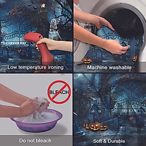 Swepuck 10x8ft Halloween Haunted Graveyard Photography Backdrop Pumpkin Lantern Spooky Night Moon Background Kids Ghost Party Decorations Banner Photo Booth