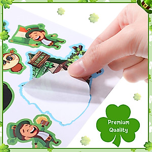 Sumind 28 Sets St. Patrick's Day Craft Kits for Kids St Patricks Day Scenes Shamrock Stickers Accessories Leprechaun Clover Gold Coin DIY Ornament Craft for Home Classroom Irish Party Supplies