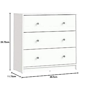 Tvilum Portland 3 Drawer Chest, White