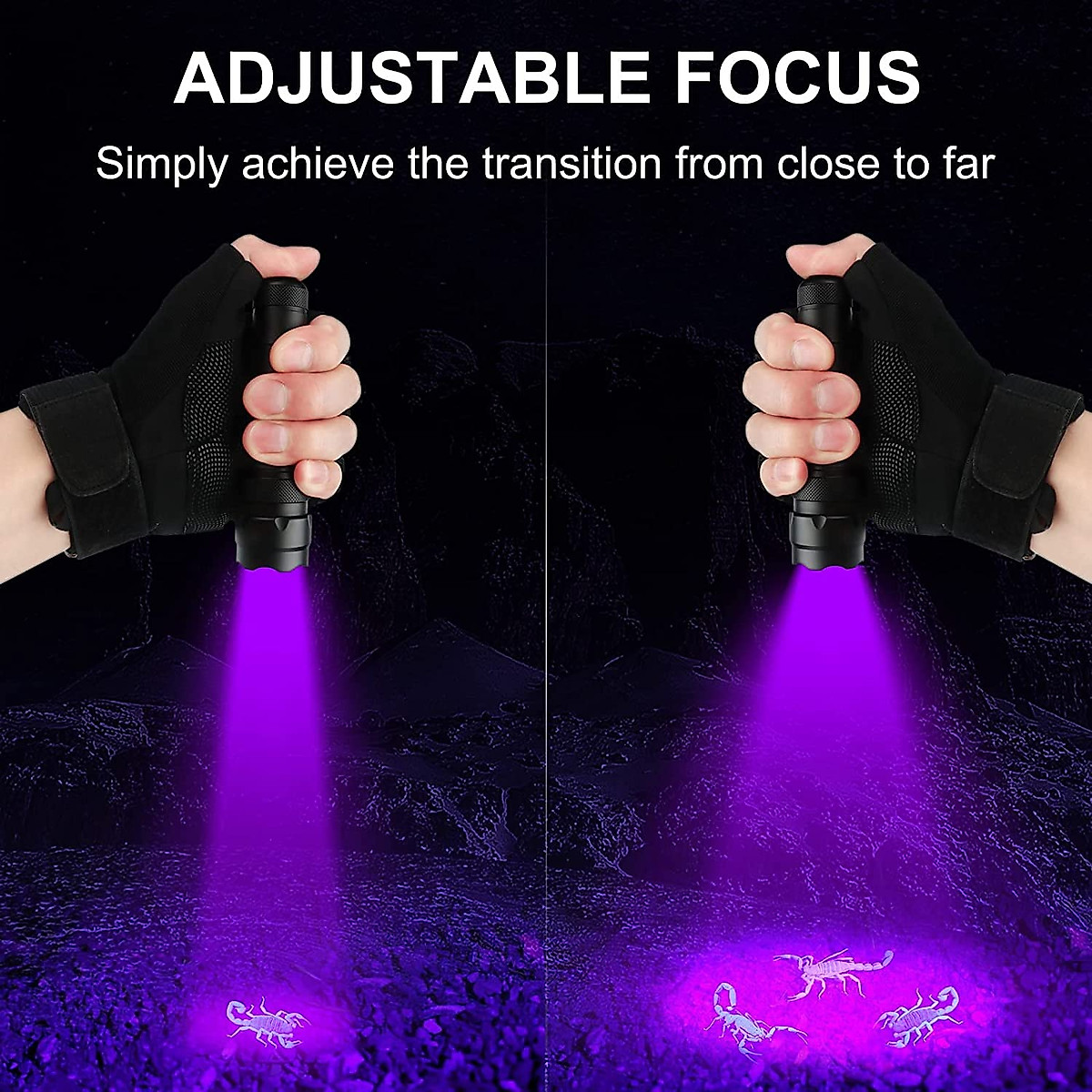 ULTRAFIRE Black Light UV Flashlight, Super Power UV 395-405 nm LED WF-502B Blacklight Flashlights for Leak Detector, Pet Urine Stain, Bed Bug (Not Included Batteries)