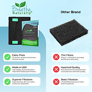 Breathe Naturally Universal Cut To Fit Activated Carbon Air Filter - Replacement Charcoal Air Filters - Carbon Filter Sheet for Air Purifier, Vent Filters & More - Made in USA (Pack of 1, 12x48)