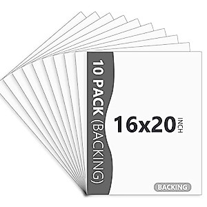 Somime 10 Pack 16x20 White Backing Boards, Uncut Mat Board 16x20, Acid Free Backerbords for 11x14 Photos, Pictures, Artwork and Paints