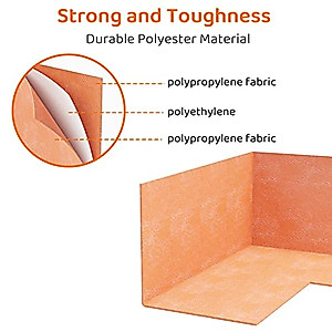 4 Pieces Waterproofing Inside Corner Shower Seamless Membrane Corner Polyethylene Corner Membrane for Bathtub and Steam Room
