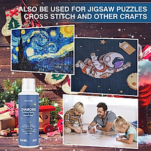 VansyLife 240ML Diamond Painting Sealer with Sponge Head, 5D Diamond Painting Glue and Jigsaw Puzzle Glue for Permanent Hold & Shine Effect (8 OZ)