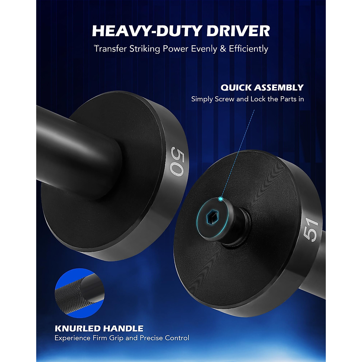 Orion Motor Tech 52-in-1 Custom Bushing Driver Tool Set and Transmission Wheel Axle Bearing Race Seal Installer Remover, Bush Removal Puller Bearing Press Tool Kit