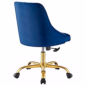 Modway Distinct Tufted Swivel Performance Velvet Office Chair, Gold Navy