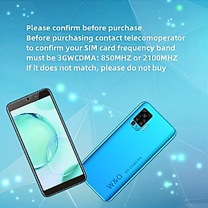 aderroo 1GB RAM 8GB ROM， S18 Android Smartphone,5.72-inch Screen，Front and Rear Cameras，Only Supports Dual SIM Card Frequency Band of 3GWCDMA (850/2100MHZ)，Unlocked Cell Phone（Blue）