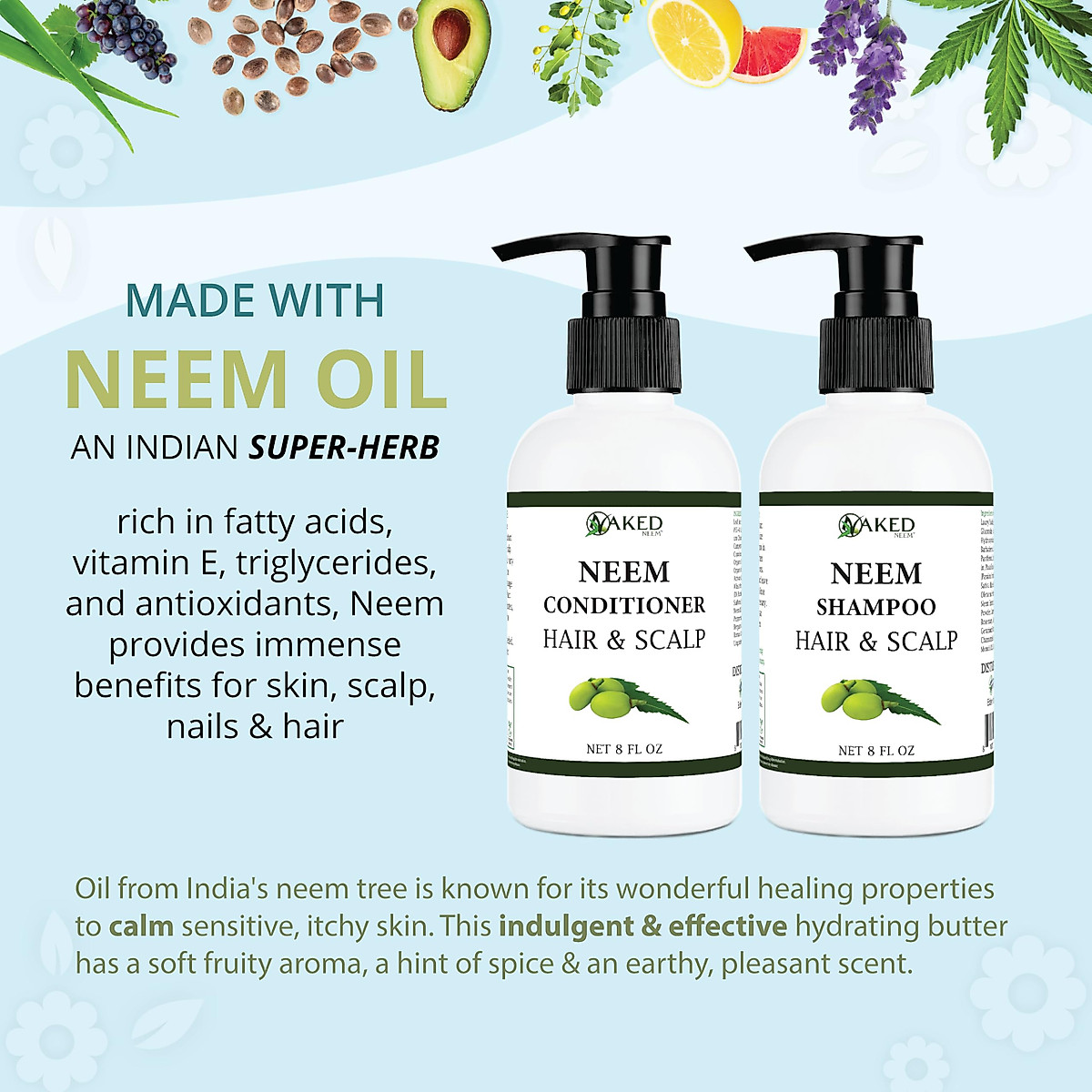 Neem Scalp Shampoo (8oz Shampoo & Conditioner Kit)