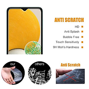 [4 Pack] YUSYAIE Tempered Glass Screen Protector Compatible with [2 Pack] Samsung Galaxy A13 5G/4G Screen Protector& [2 Pack] 3D Camera Lens Protector with 9H HD Clear Transparent Protective Film