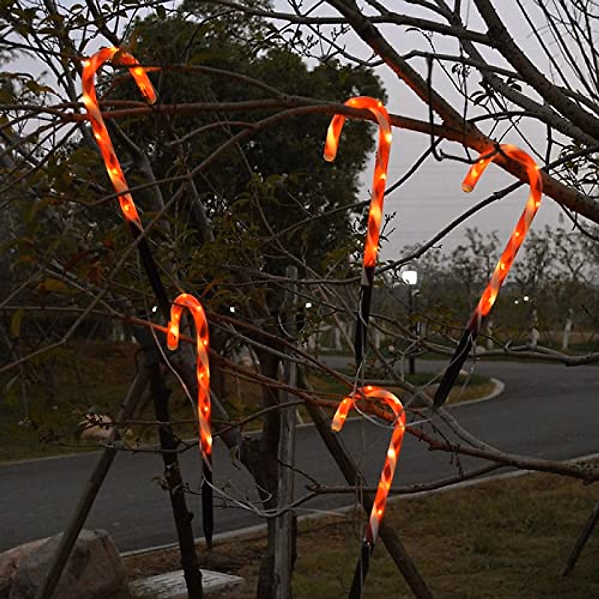 Christmas Candy Cane Lights,Solar Lamp Garden Light， Christmas Decor Lawn Candy Cane Lights， Solar Powered Garden Lights， Home Led for Outdoor Garden Lighting