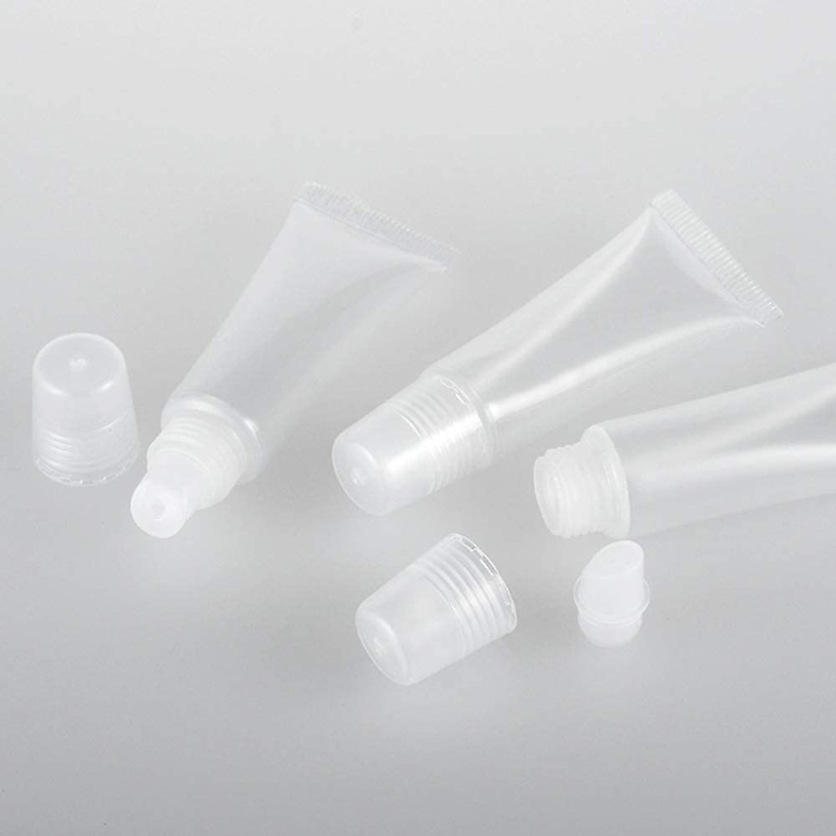BlingKingdom 6pcs Lip Gloss Tubes 8ml Clear Soft Empty Lip Balm Containers Refillable Mini Cosmetic Tubes for Comestic Makeup and Travel Toiletries