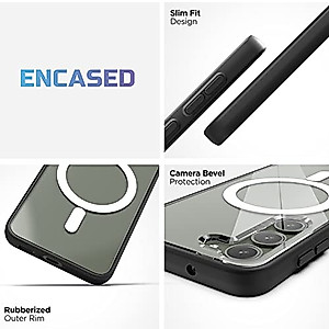 Encased Magnetic Case with Wireless Charger Included - for Samsung Galaxy S23 Plus - Compatible with MagSafe Accessories (Clear/Black)