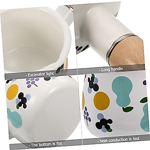 SHOWERORO Enamel and Butter Warmer Small Portable Milk Pan with Handle for Baby Food Heating and Melting Butter Random Style Suitable for Home Kitchen Use