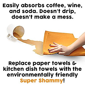 The Original Cleaning Shammy 6-Pack, 20" X 27", X-LARGE, Multi-Purpose, Super Absorbent Cleaning Cloth, 100% Rayon, Made In Germany, For Washing, Waxing, Buffing, Kitchen Use and More!