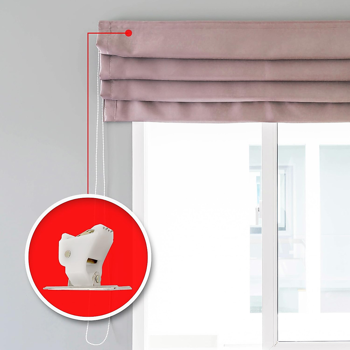 Amazing Drapery Hardware Large White Roman Shade Cord Lock with Dual Brass Wheels - Holds up to 5 Lift Cords, Suitable for Roman and Pleated Shades - 2-Pack