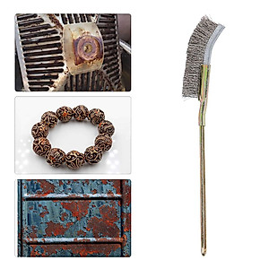 LISND Garden Tool, Curved Head Bonsai Brush, Ergonomic Anti-Slip Handle for Beginners Bonsai Enthusiasts