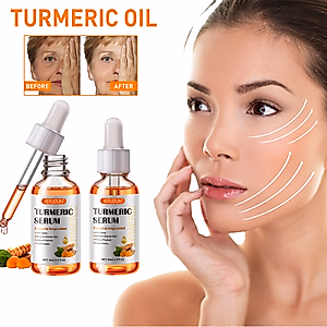 2 Pack Turmeric Serum for Dark Spots, Turmeric Dark Spot Corrector Serum for Acne, Hyperpigmentation and Smooth Skin, Formulated with Hyaluronic Acid, Vitamin C & E - 1.01 FL.OZ