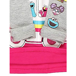 Sesame Street Elmo, Big Bird, Cookie Monster, Grover, Abby Cadabby Girls’ Long Sleeve T-Shirt for Infant and Toddler – Pink